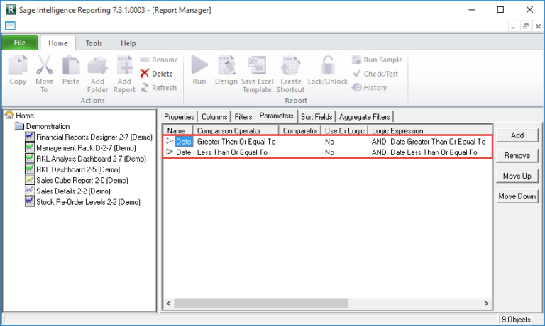 More Efficient Report Running Part 1 System Variable Date Parameters Sage Intelligence